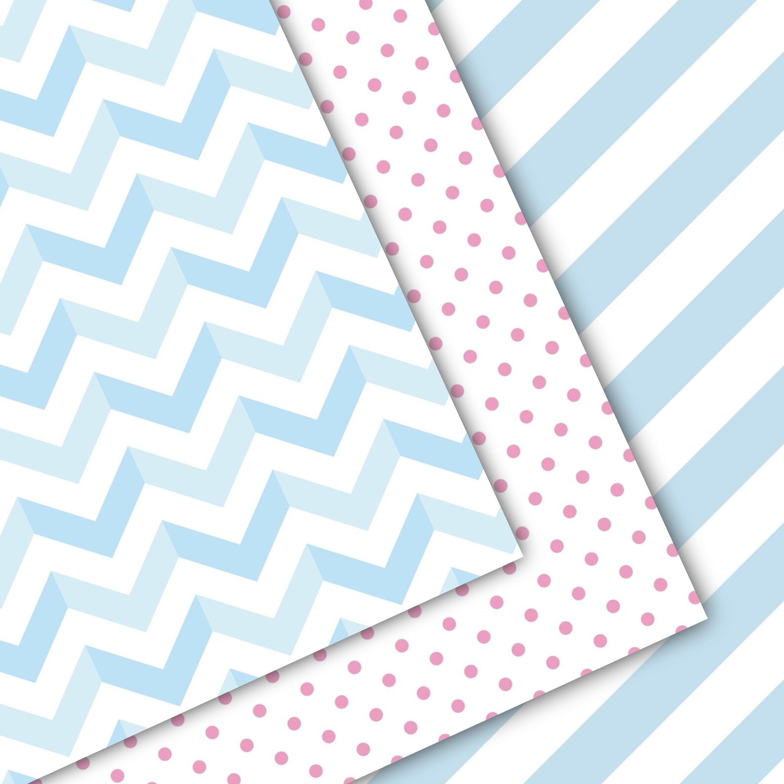 Pink Digital Paper, Blue Digital Paper, Pink and Blue Paper Pack ...
