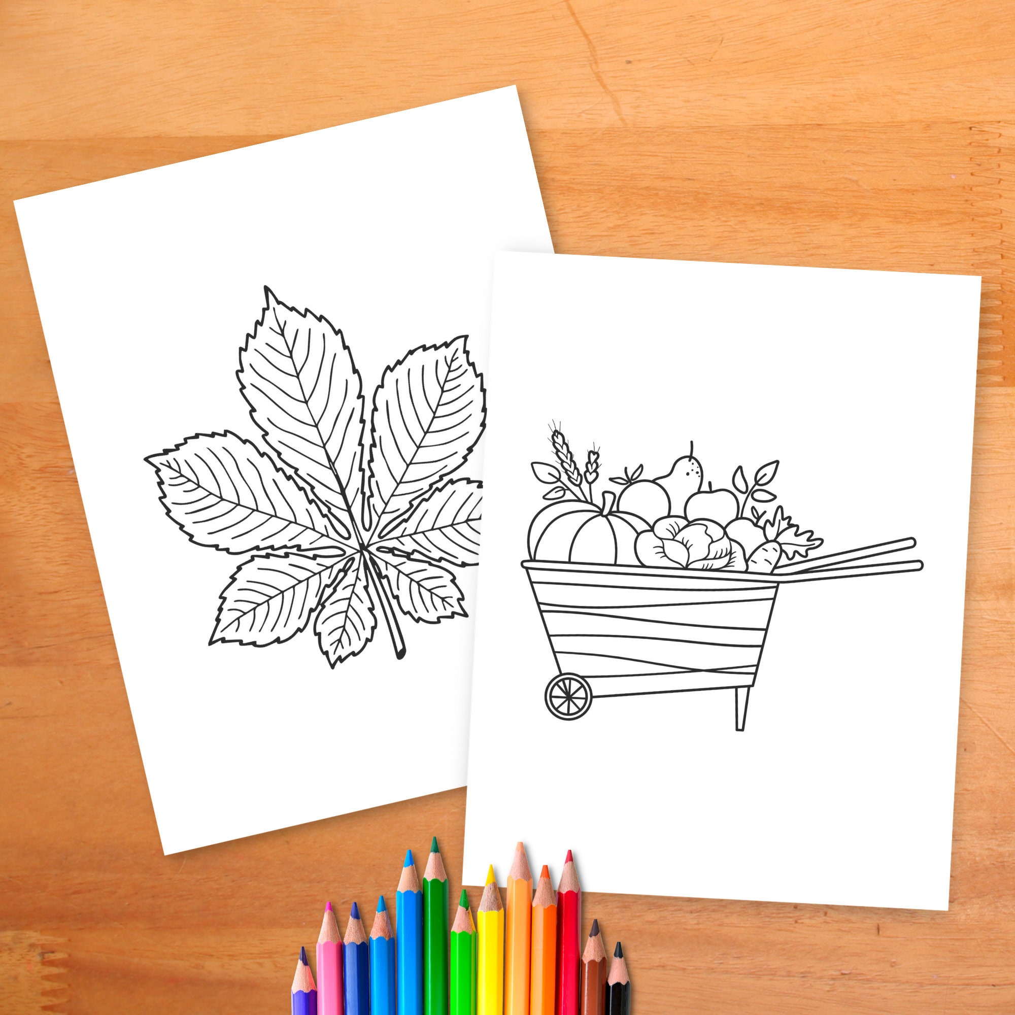 Autumn Season Coloring Book for Kids | Cute 60 Digital Coloring Pages ...