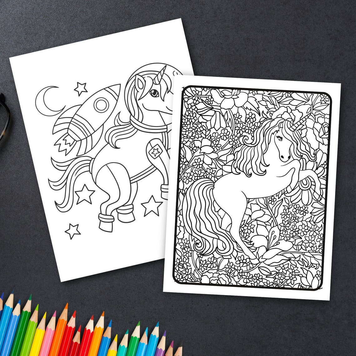 Unicorn Coloring Book for Girls of All Ages Cute 60 Digital - Etsy