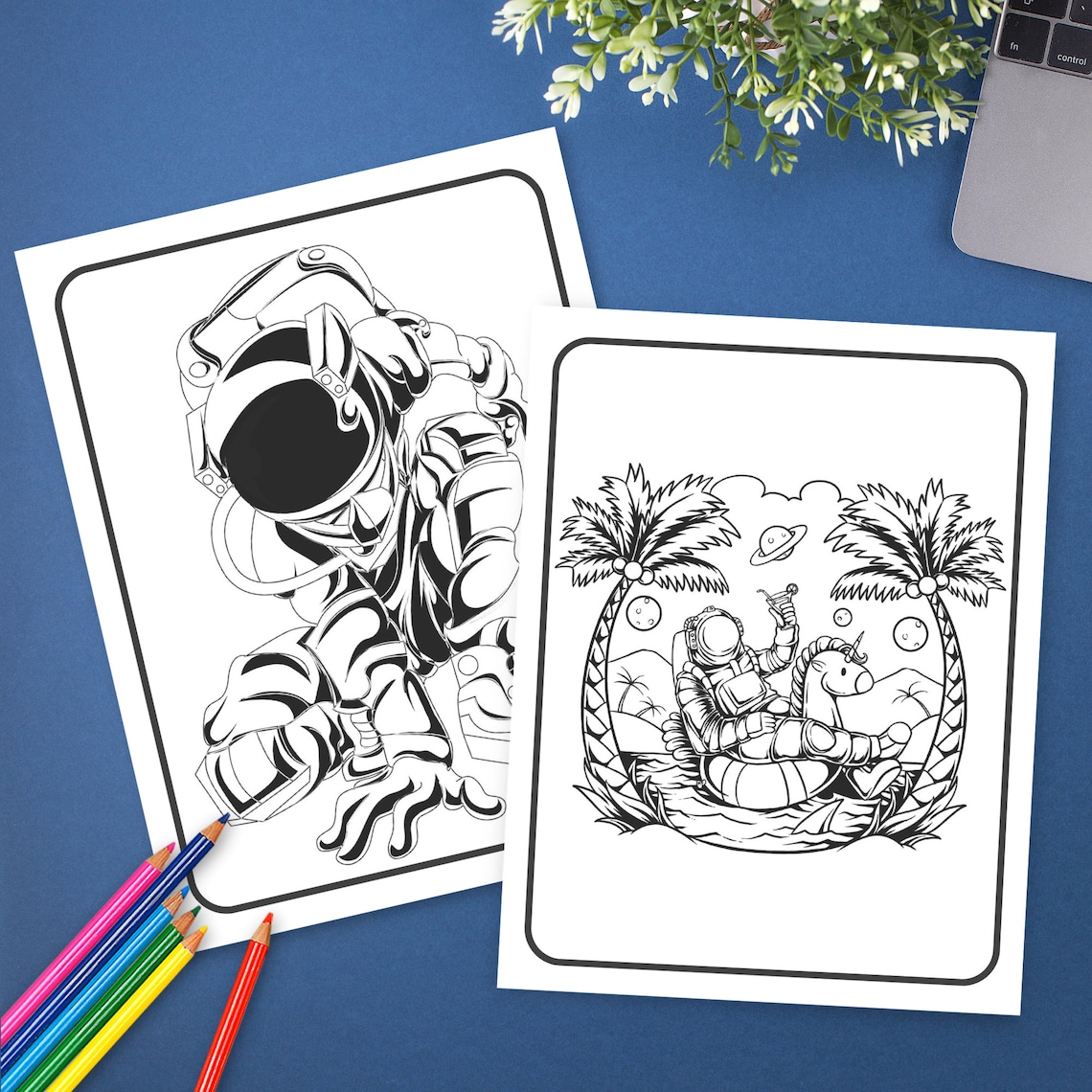 Space and Science Coloring Book for Preschool Kids and Children Cute 60 ...