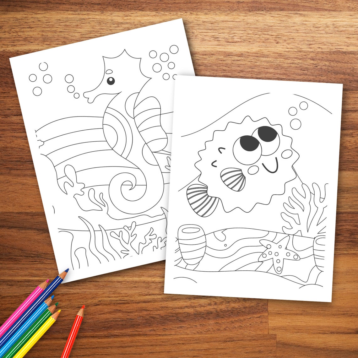 Marine Life and Aquatic Animals Coloring Book for Adults - Etsy