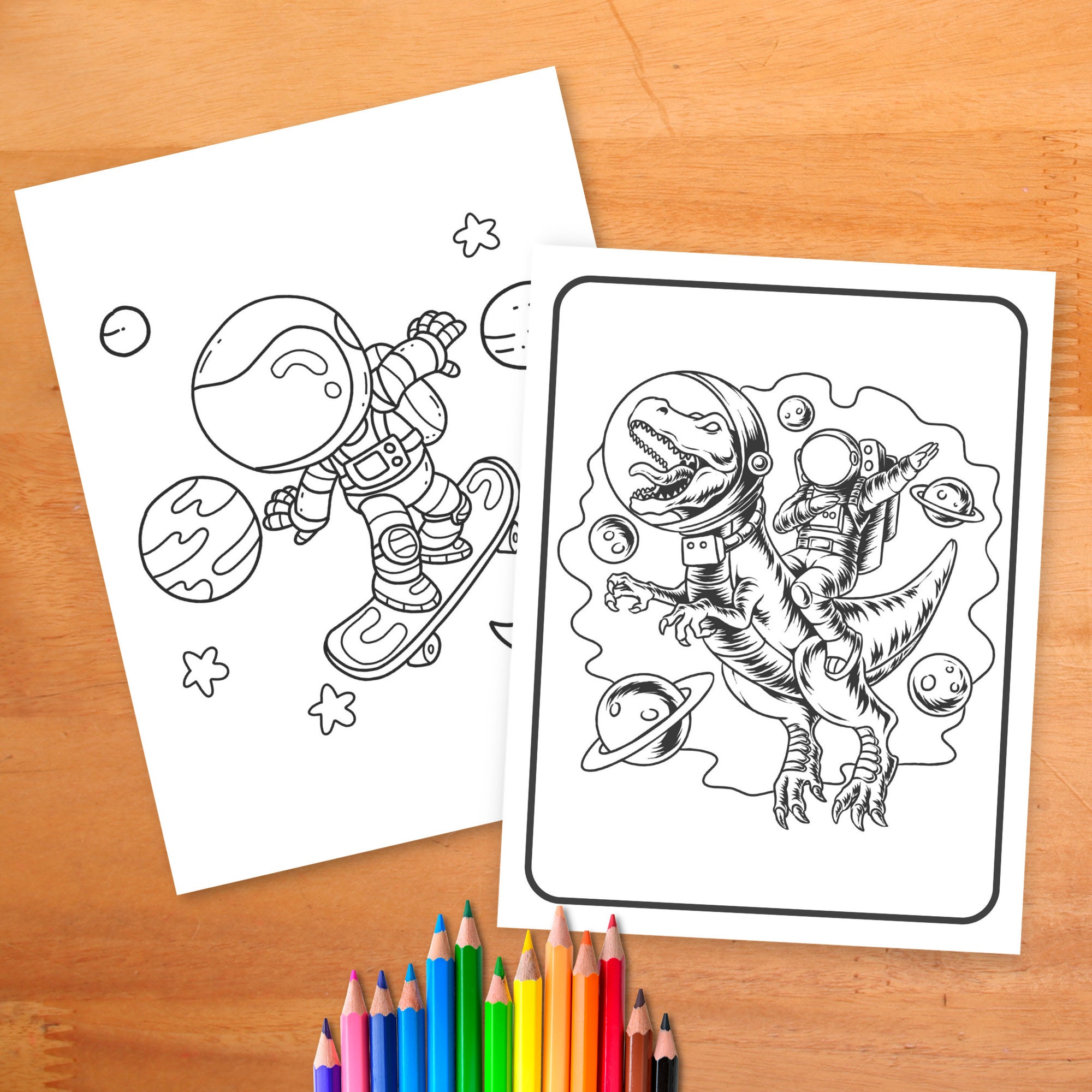 Space and Science Coloring Book for Preschool Kids and Children Cute 60 ...