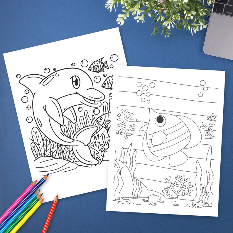 Marine Life and Aquatic Animals Coloring Book for Adults | Cute 60 ...