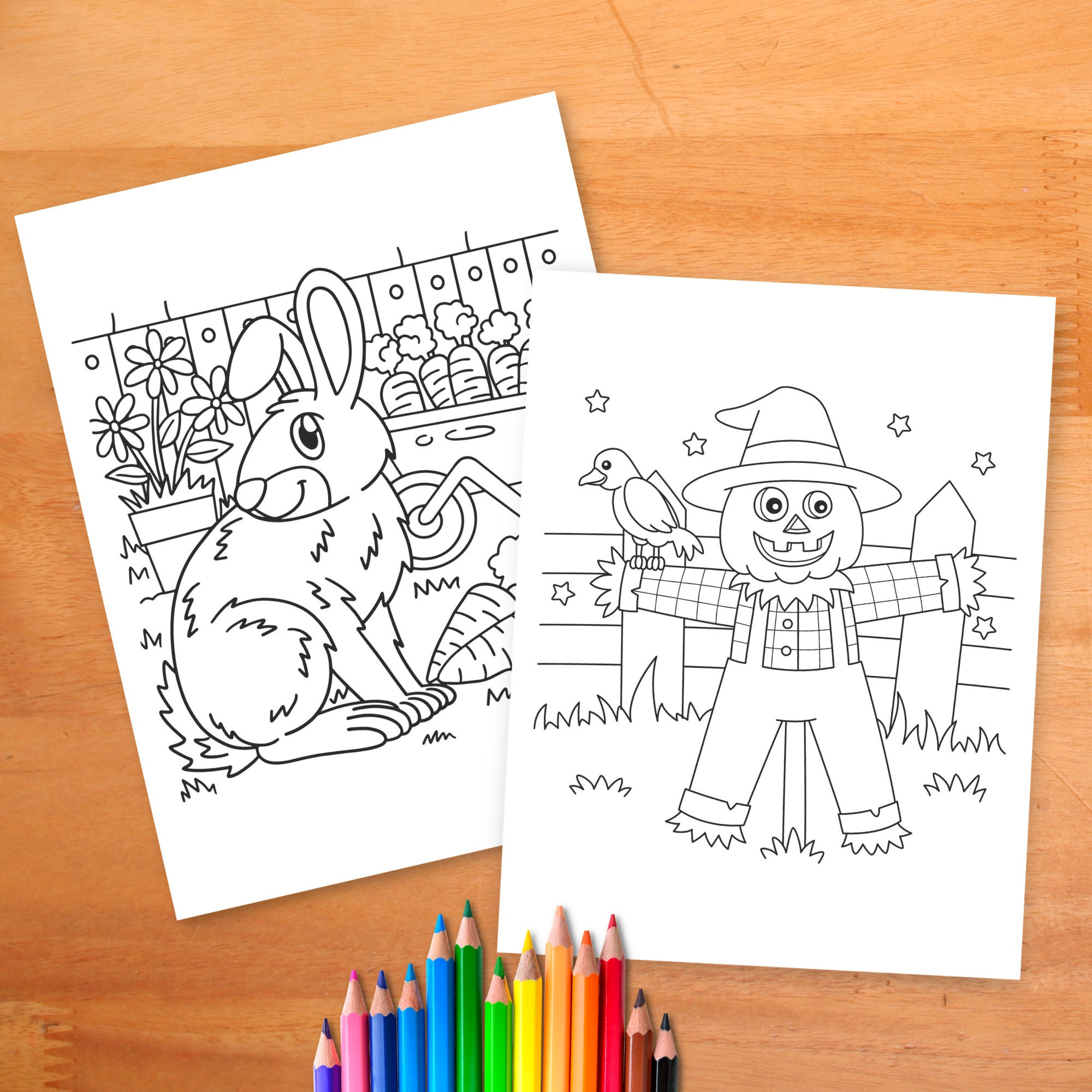 Farm Animals Coloring Book for Adults Relaxation Cute 60 Digital ...
