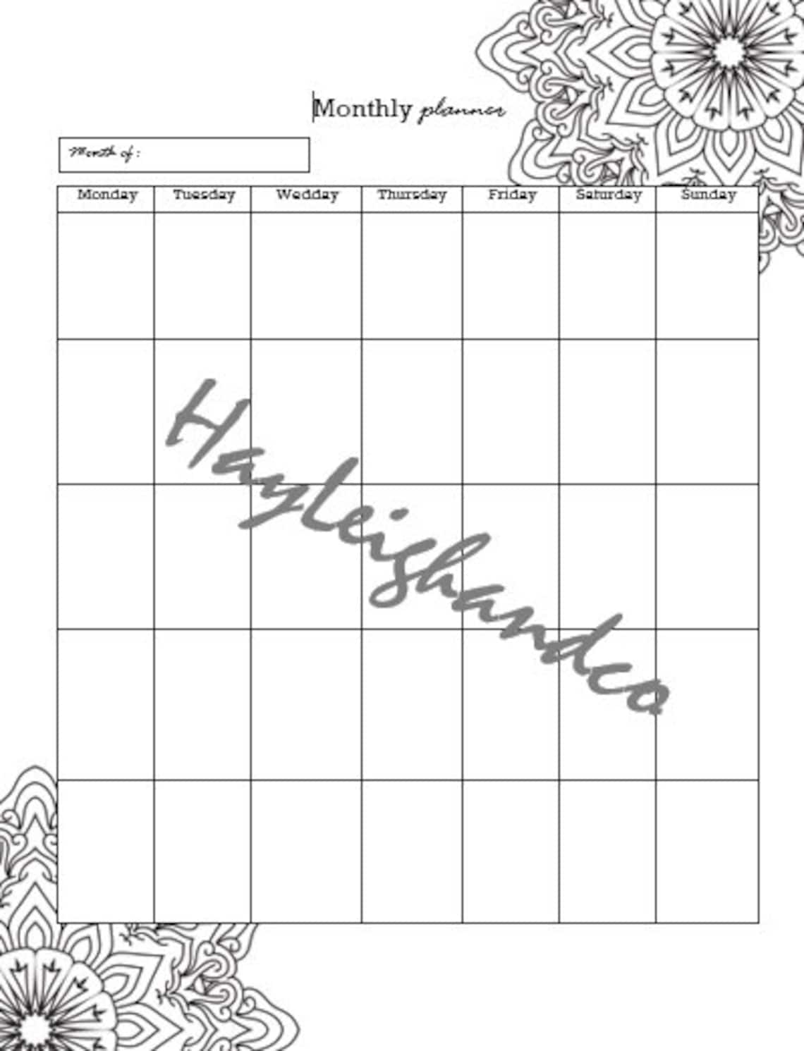 Printable Mandala Planner/ Coloring Pages - Etsy