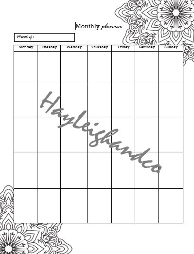 Printable Mandala Planner/ Coloring Pages - Etsy