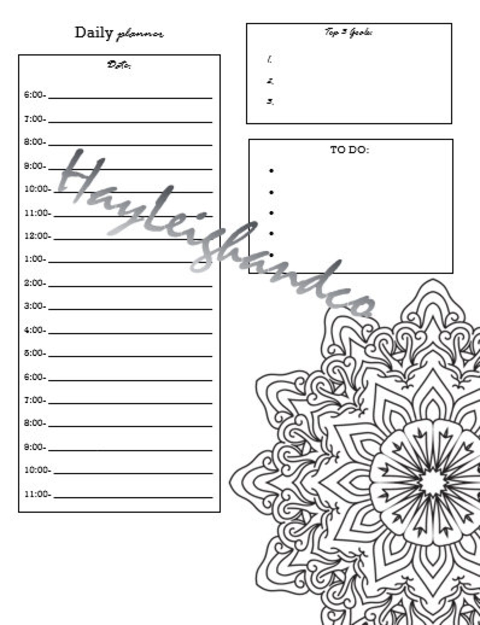 Printable Mandala Planner/ Coloring Pages - Etsy