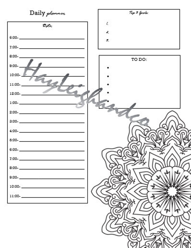 Printable Mandala Planner/ Coloring Pages - Etsy