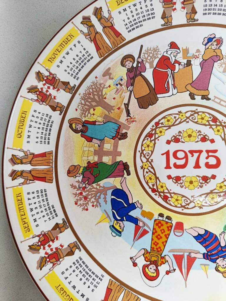 Wedgewood Calendar Birthday Plate 1975 Vintage Cottagecore - Etsy