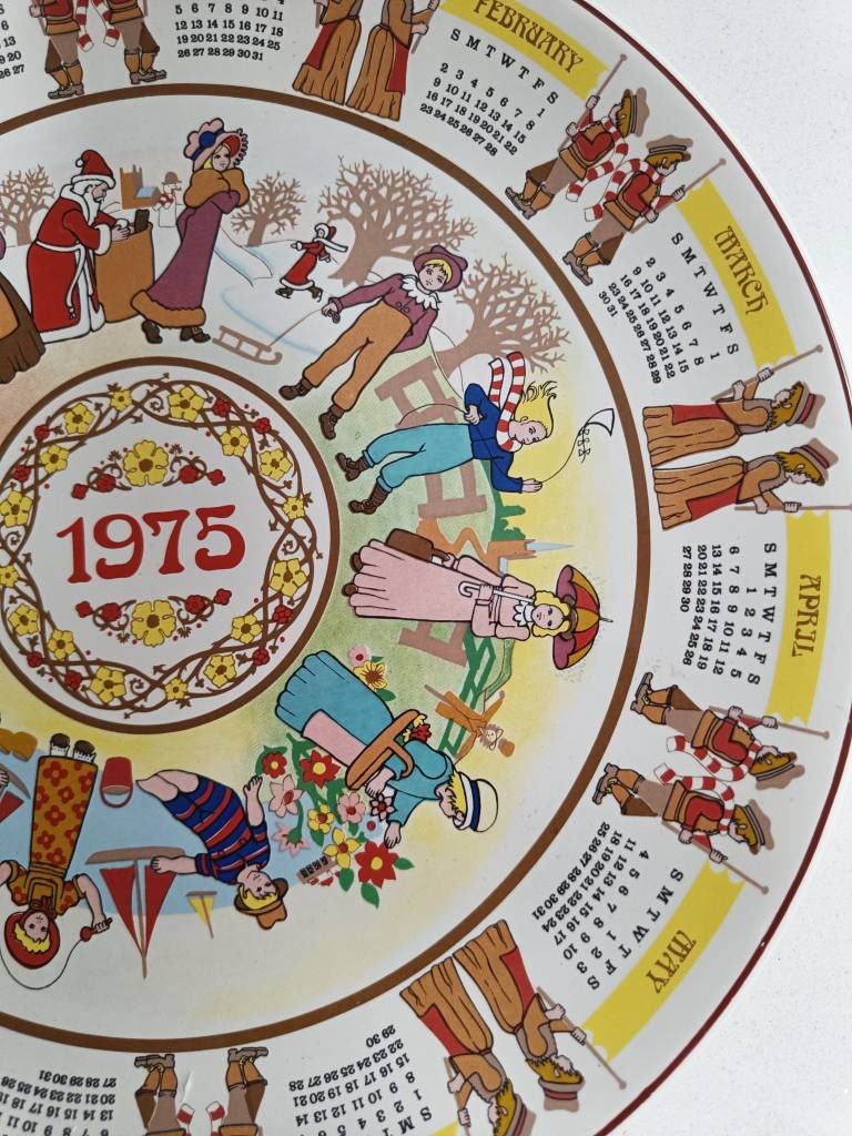 Wedgewood Calendar Birthday Plate 1975 Vintage Cottagecore - Etsy
