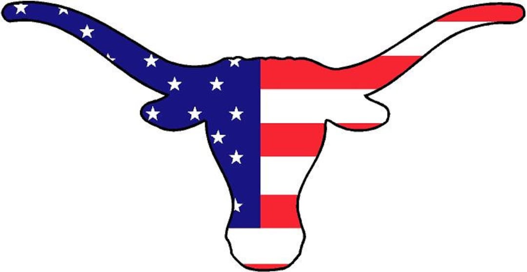 Texas Longhorn US State Flag Lone Star Sticker Decal Self Adhesive ...