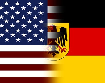 United States & Germany Crossed Flags German American US / USA German ...