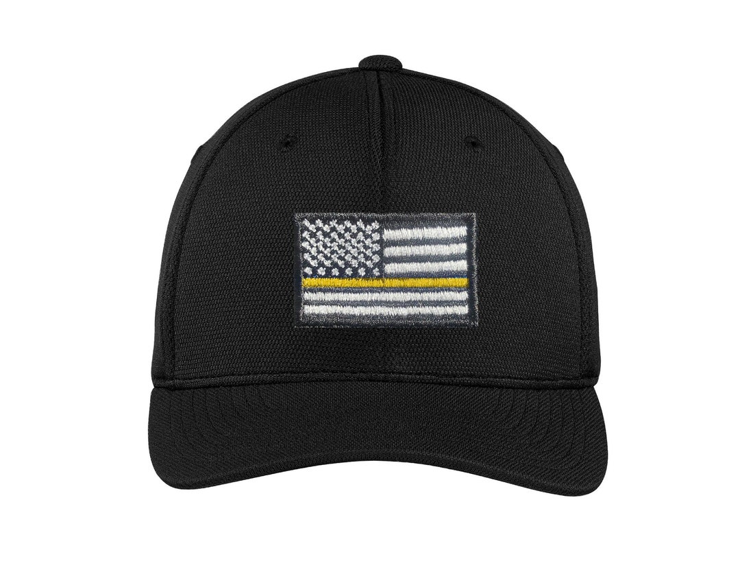 Thin YELLOW Line American Flag Flex Fit Baseball Cap Ponytail Hat ...