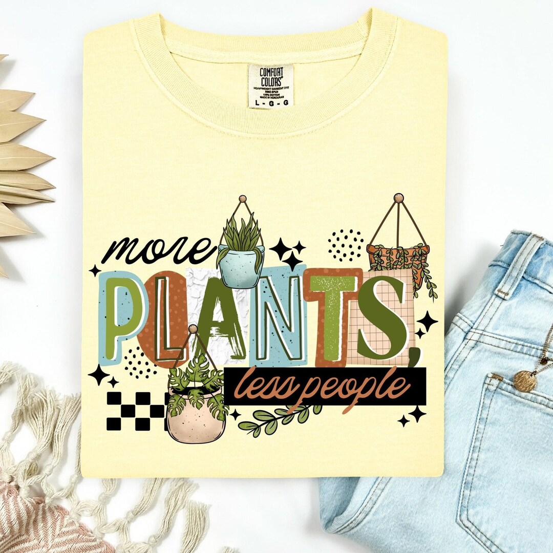 More Plants Less People Clear Film Screen Print - Etsy