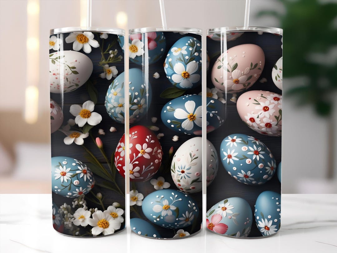Tumbler Sublimation Transfer - Painted Easter Eggs - Ready to Press ...