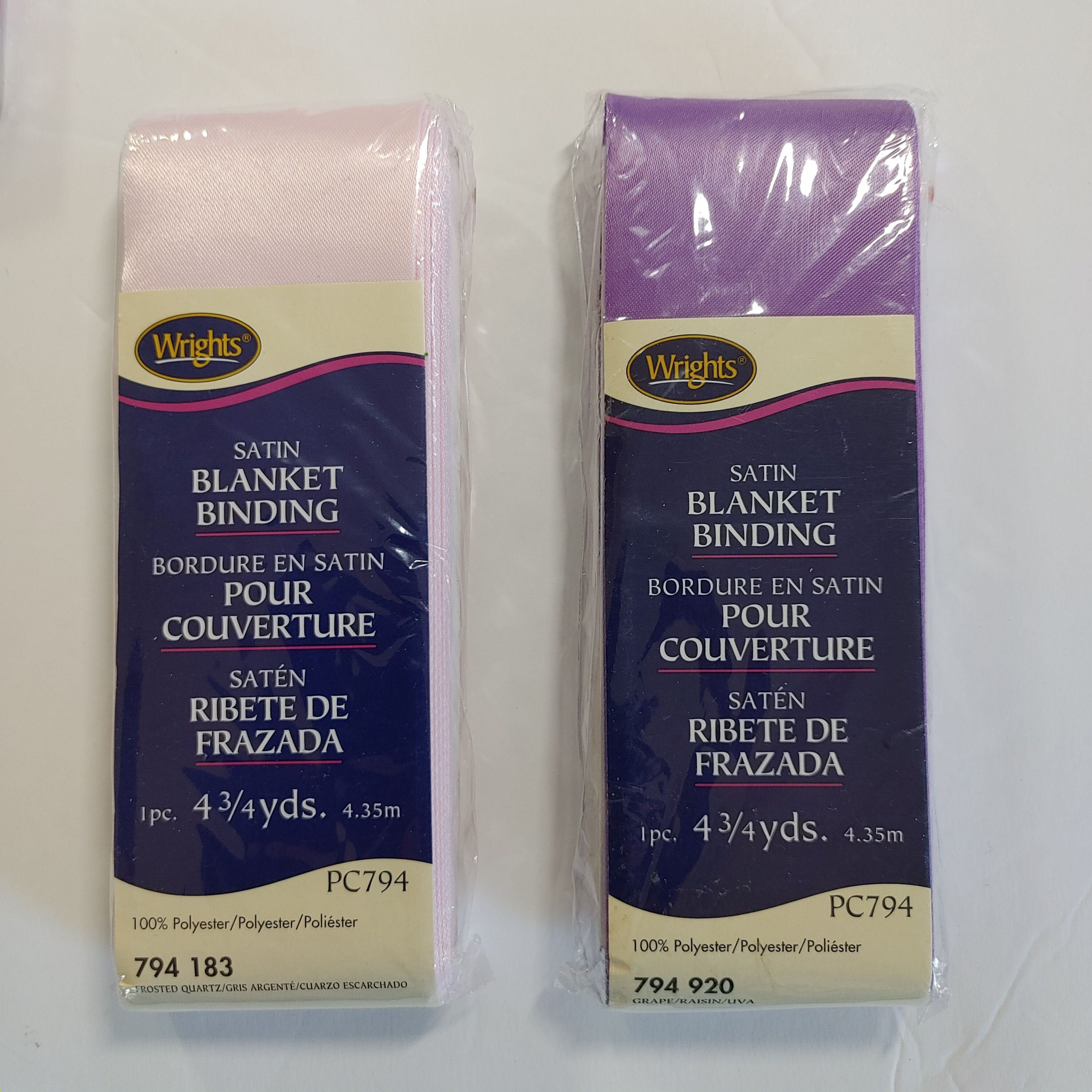 2 Wrights Satin Blanket Binding 4.75 Yards Baby Blanket Various Colors ...
