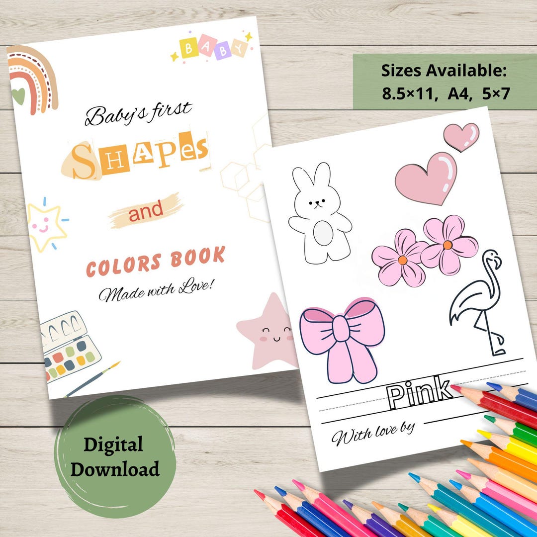 Baby's First Shapes and Colors Book, 25 Pages, Activity for Birthdays ...