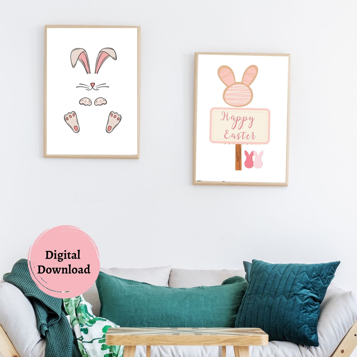 Happy Easter Wall Art Printable, Easter Printable, Spring Printable - Etsy