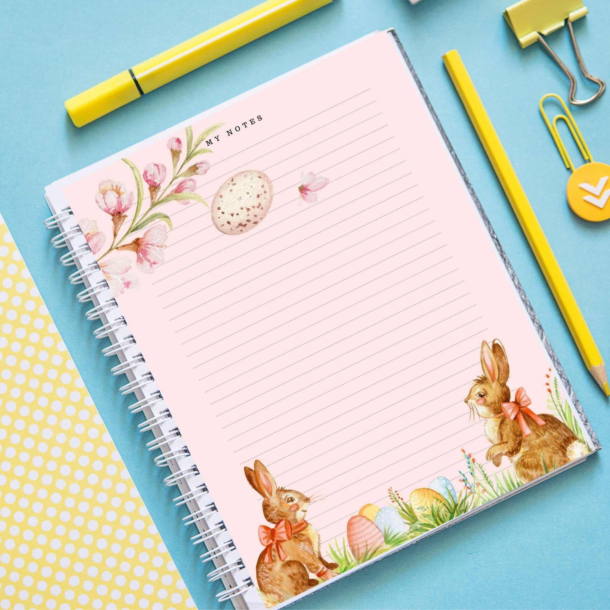 Easter Printable Stationery, Easter Writing Pad, Easter Bunny Writing ...