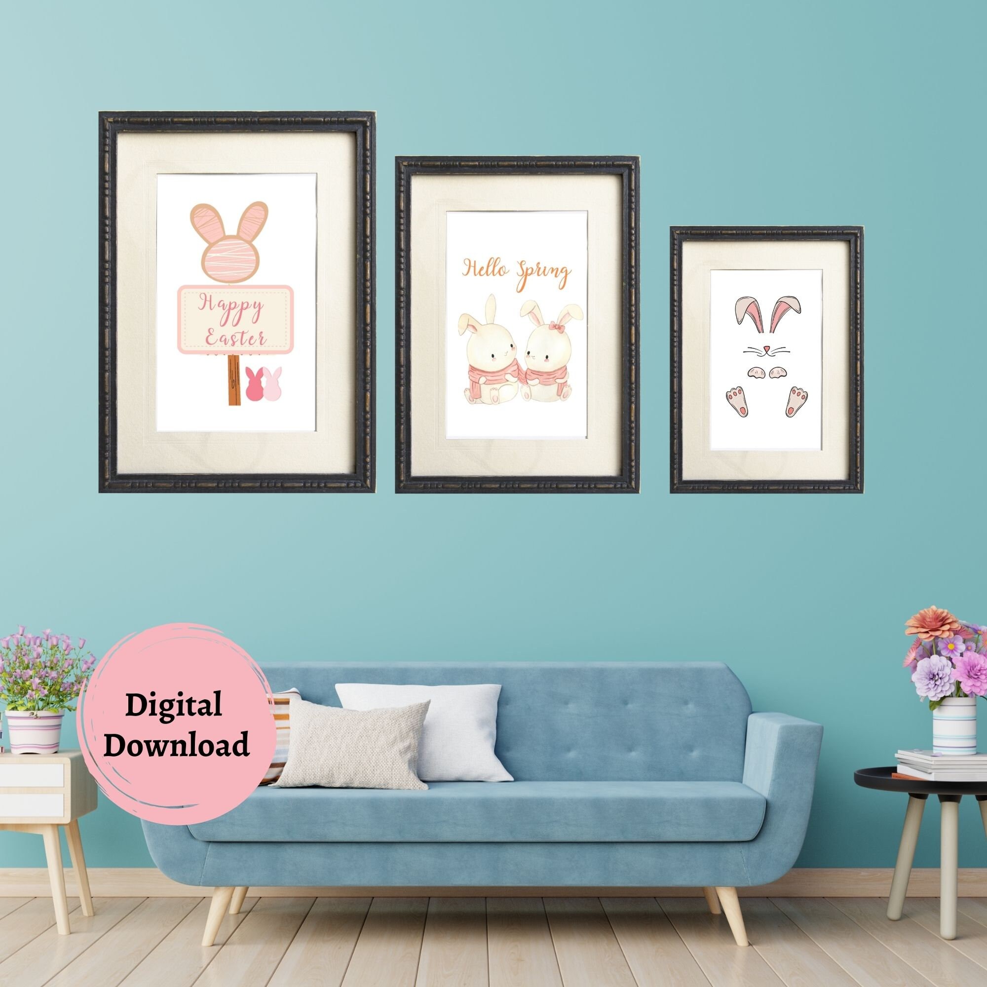 Happy Easter Wall Art Printable, Easter Printable, Spring Printable - Etsy
