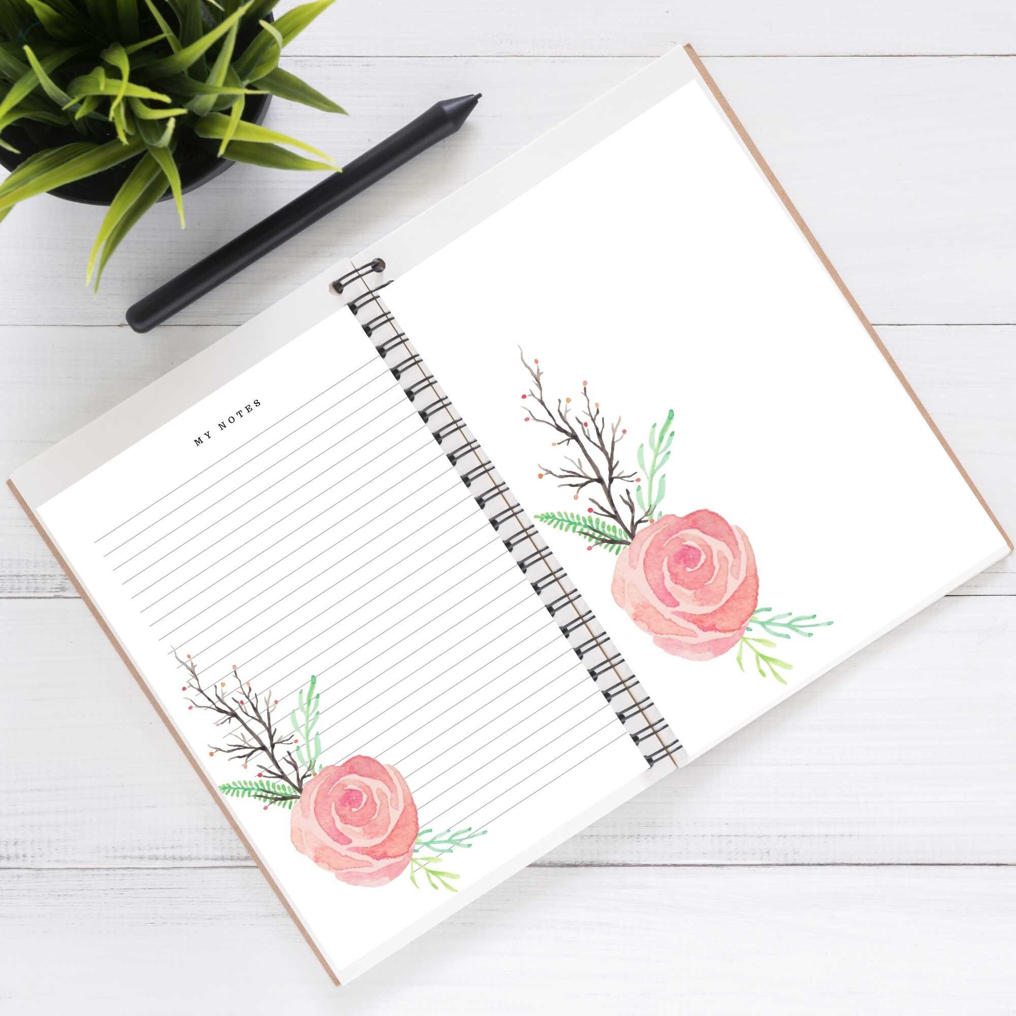 Pink Floral Writing Paper, Printable Memo Sheet, Printable Stationery ...