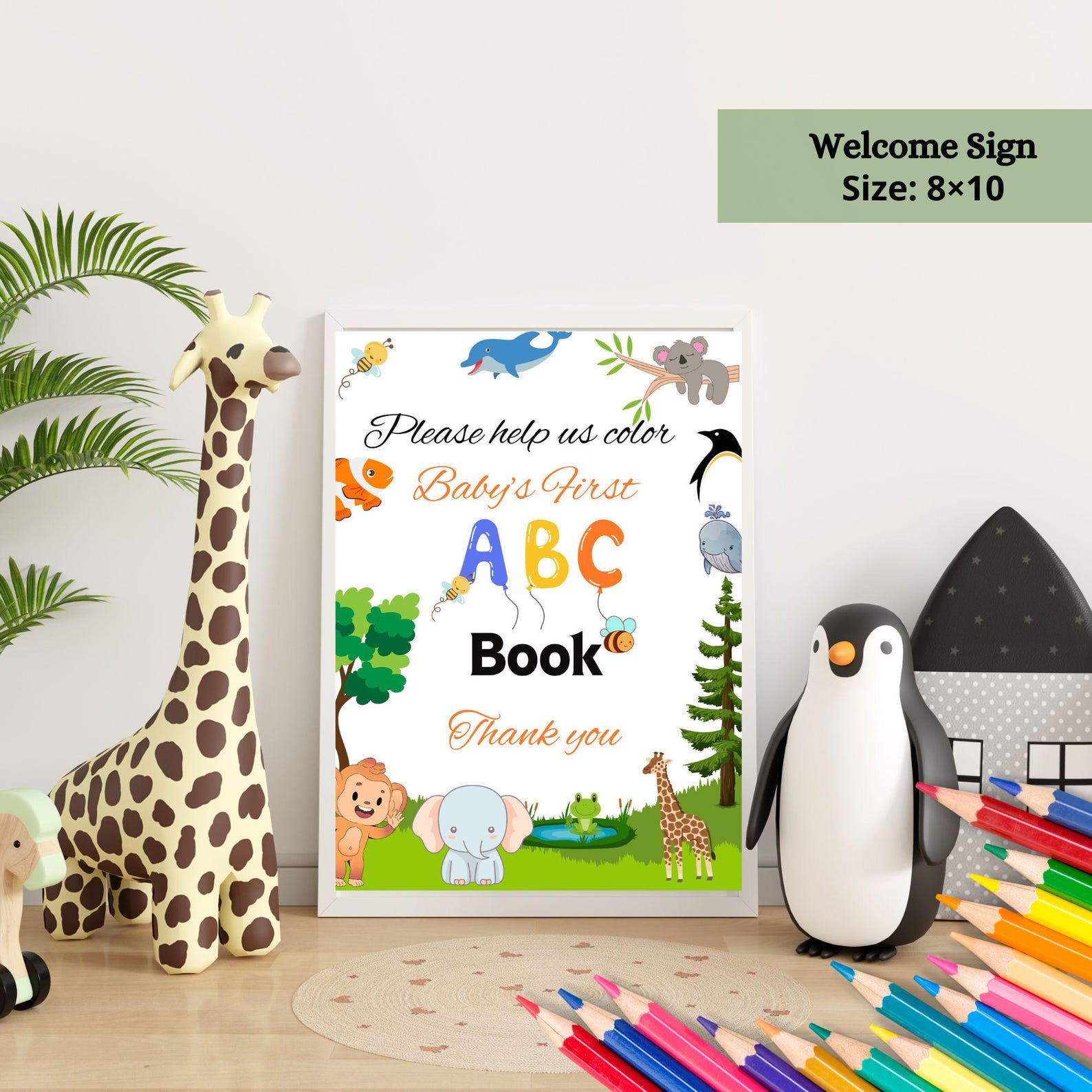 Baby First ABC Book - Alphabet Coloring Pages, Baby Shower Activity ...