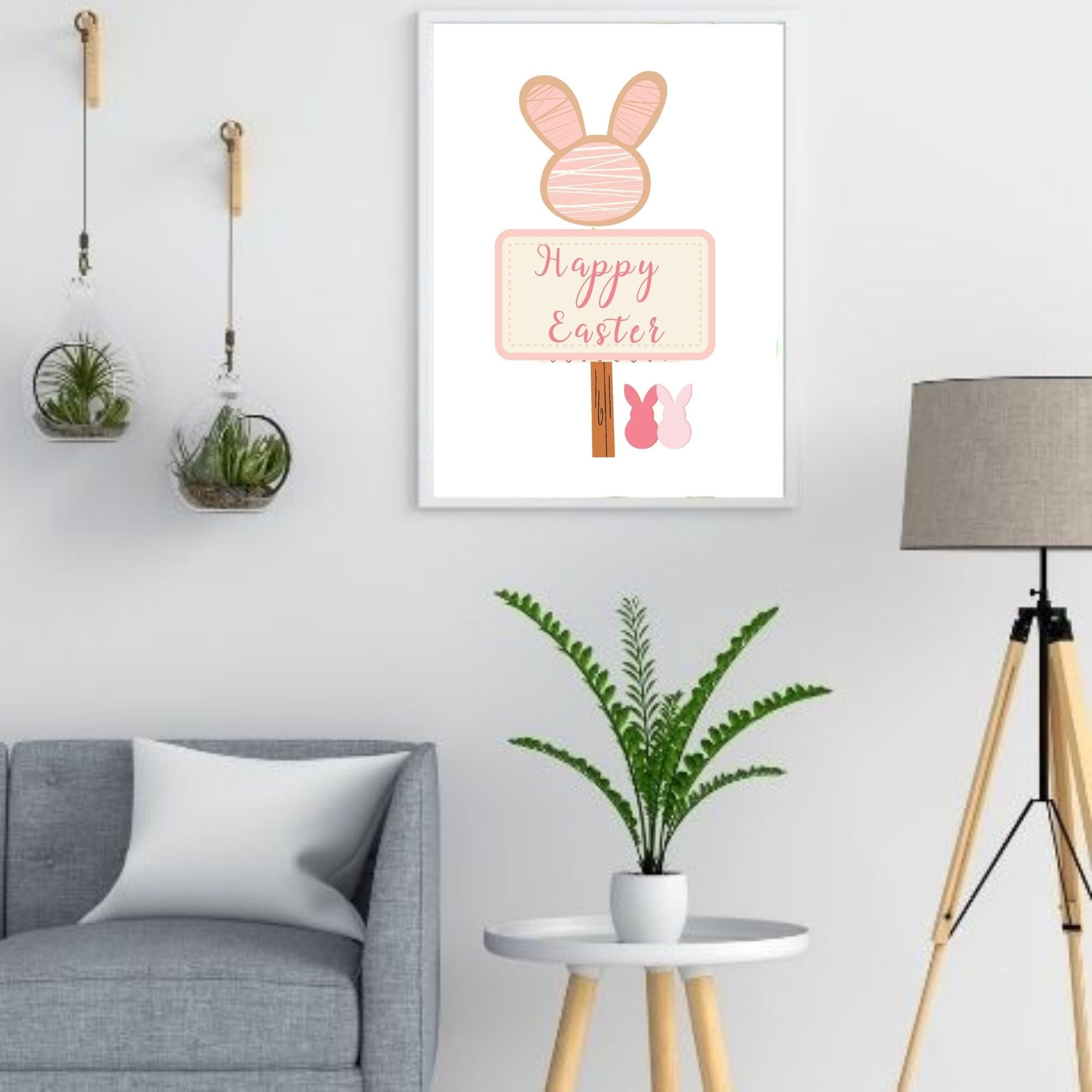 Happy Easter Wall Art Printable, Easter Printable, Spring Printable - Etsy