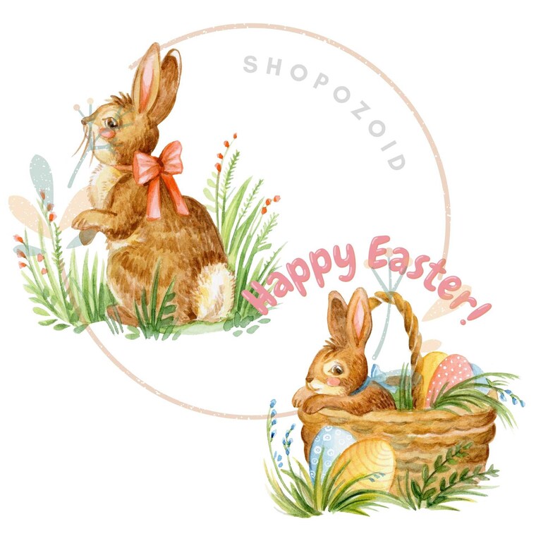 Easter Bunny PNG Clipart, Easter Clipart Bundle, Spring Bunny Clipart ...