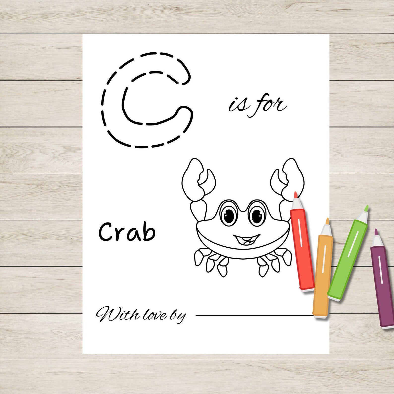 Baby First ABC Book - Alphabet Coloring Pages, Baby Shower Activity ...