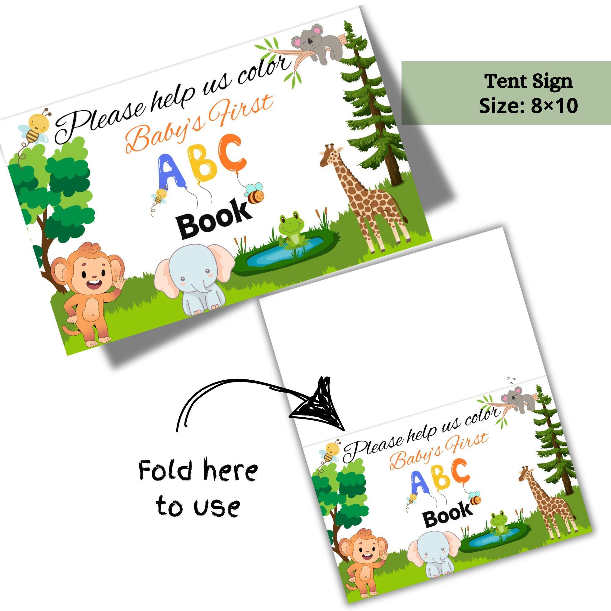 Baby First ABC Book - Alphabet Coloring Pages, Baby Shower Activity ...