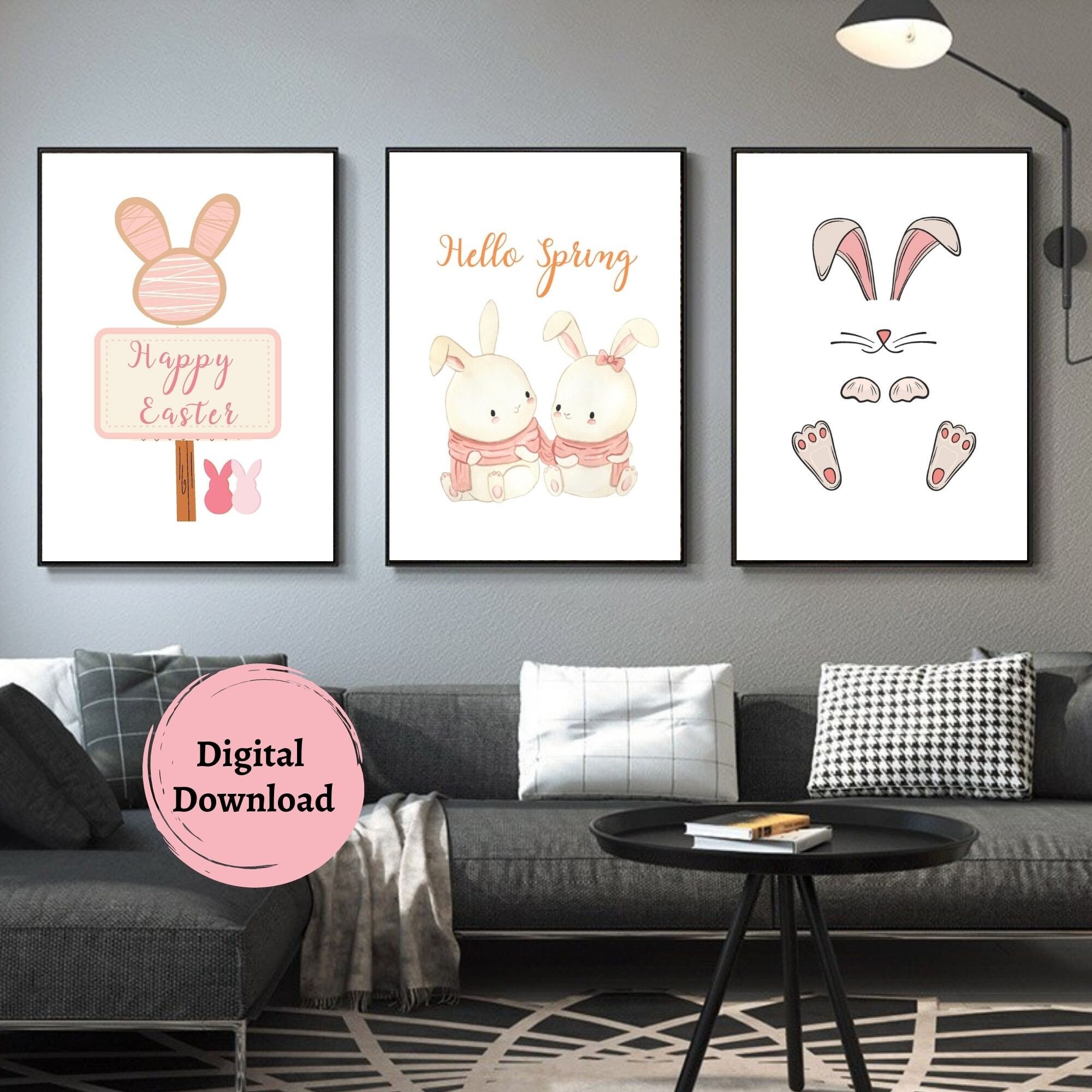 Happy Easter Wall Art Printable, Easter Printable, Spring Printable - Etsy