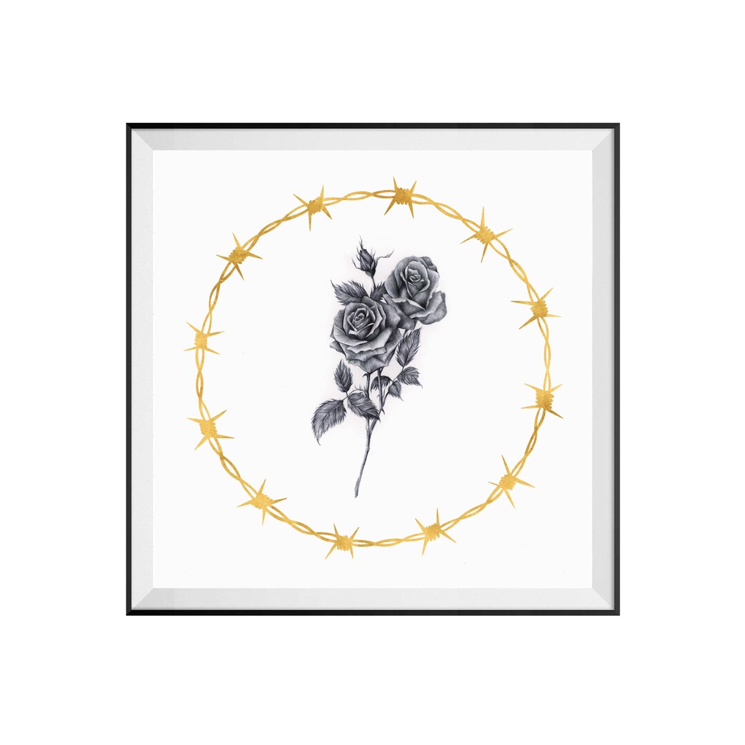 Barbed Rose Limited Edition Gilded Print - Etsy