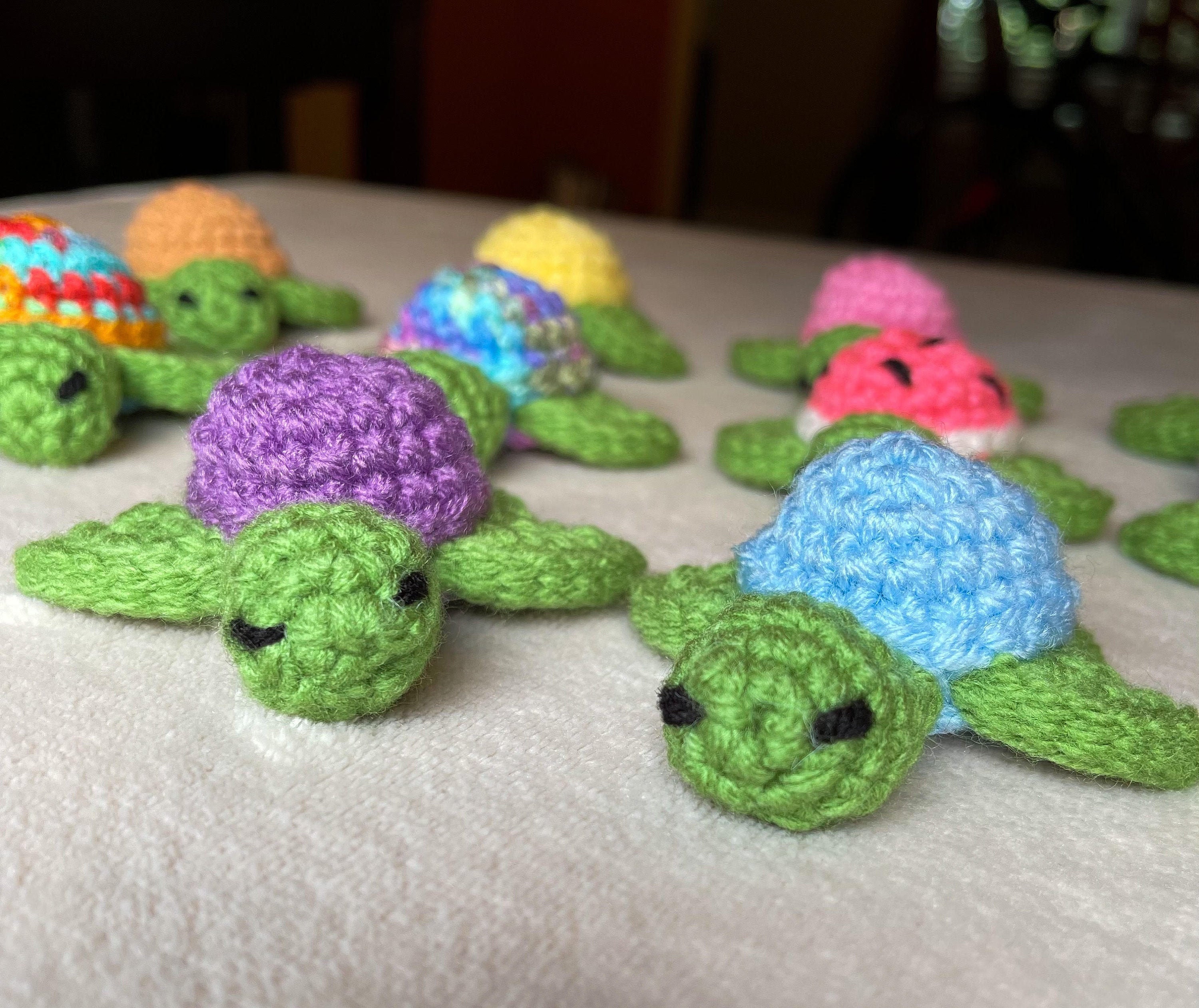 Small Crochet Sea Turtle 12 Color Options Watermelon Turtle - Etsy