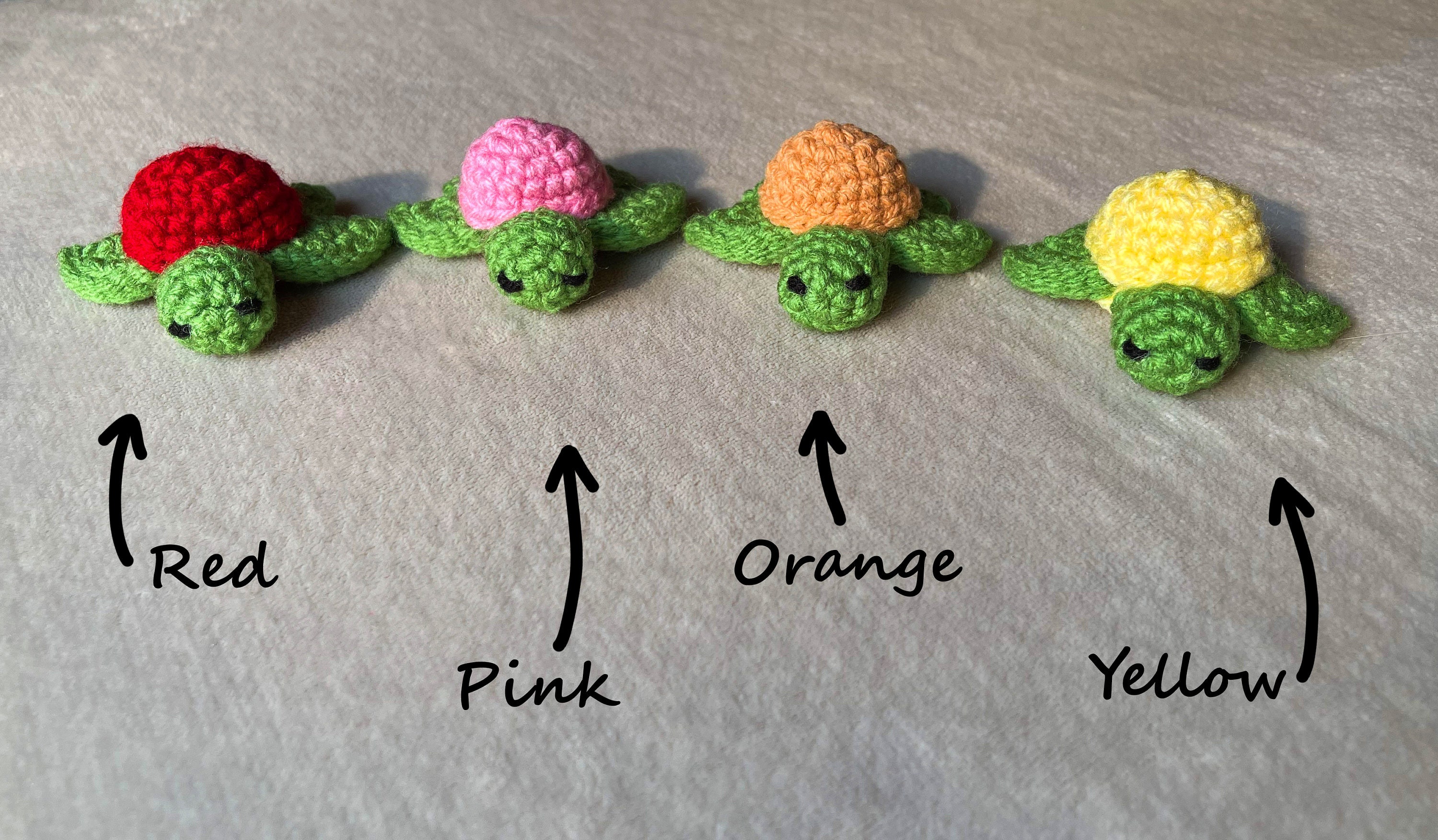 Small Crochet Sea Turtle 12 Color Options Watermelon Turtle - Etsy