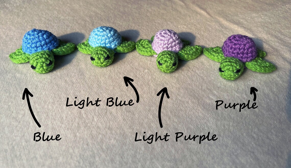 Small Crochet Sea Turtle 12 Color Options Watermelon Turtle - Etsy
