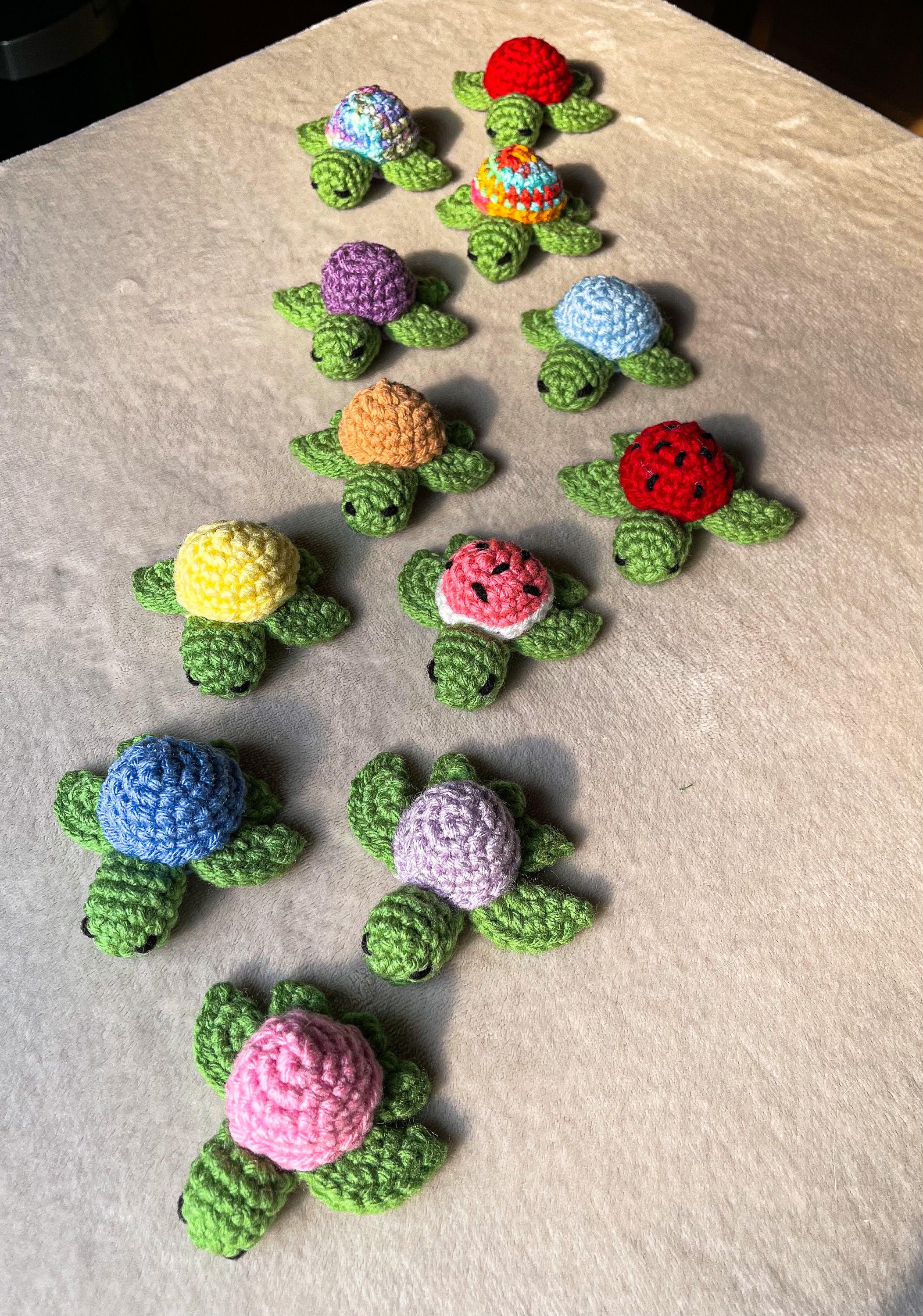 Small Crochet Sea Turtle 12 Color Options Watermelon Turtle - Etsy