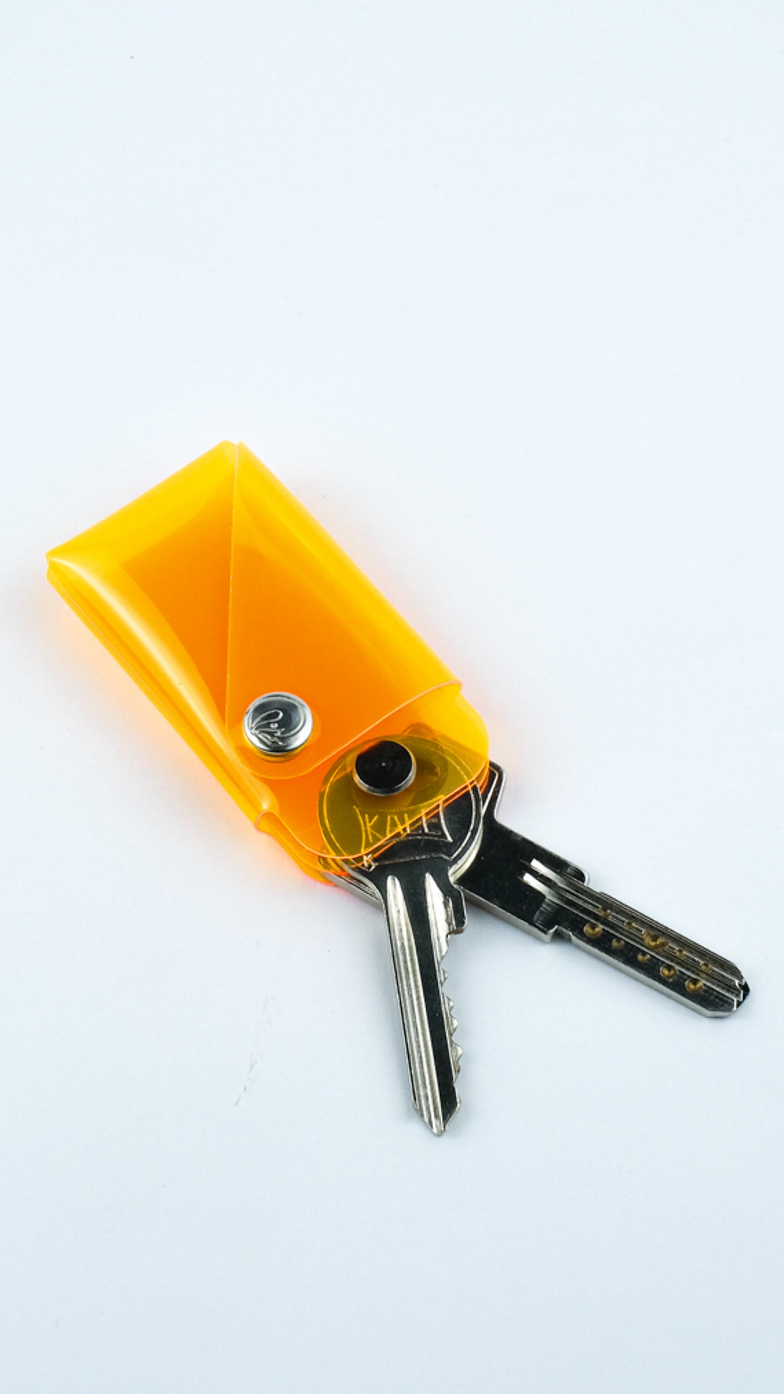 Orange Keychain, Foldable Key Holder, Transparent Keychain, Minimalist ...