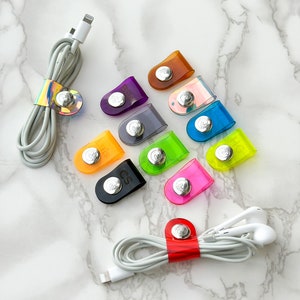 Personalized Earbud Organizer, Earbud Holder, Cable Clips, Cord Holder ...
