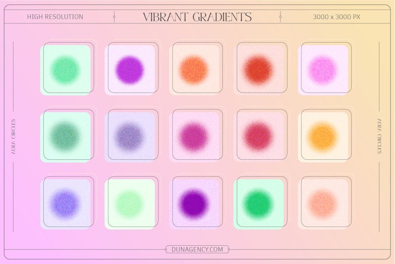 AURA - Radial Grainy Gradients Backgrounds, Aesthetic, Digital Assets ...