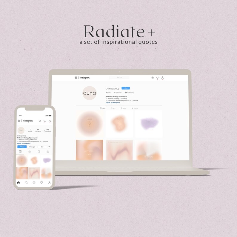 RADIATE + IG Inspirational Quotes, Canva Instagram Templates, Gradients ...
