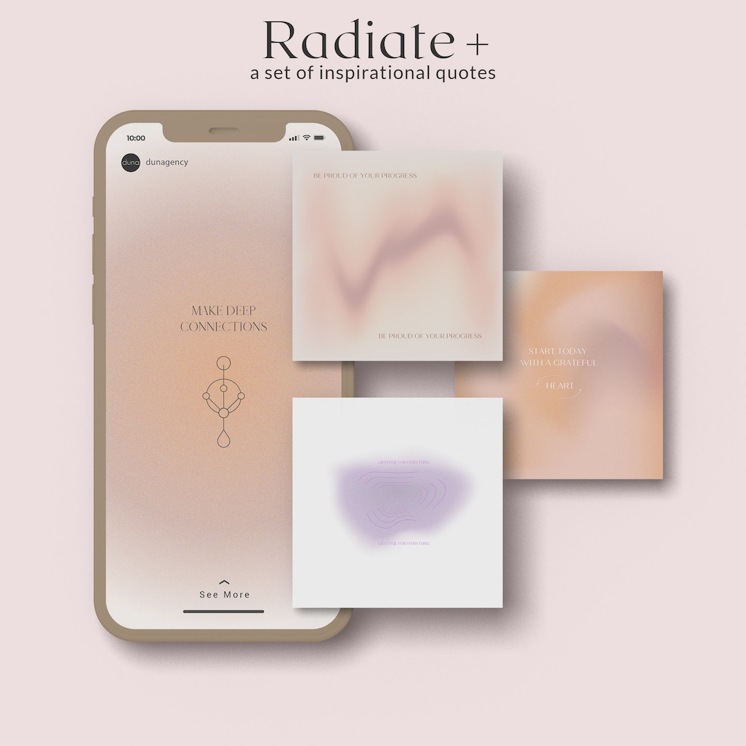 RADIATE + IG Inspirational Quotes, Canva Instagram Templates, Gradients ...