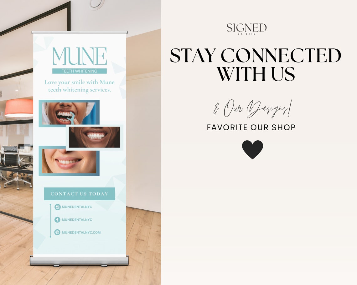 DIY Teeth Whitening Retractable Banner Template, Dental Teeth Roll up ...