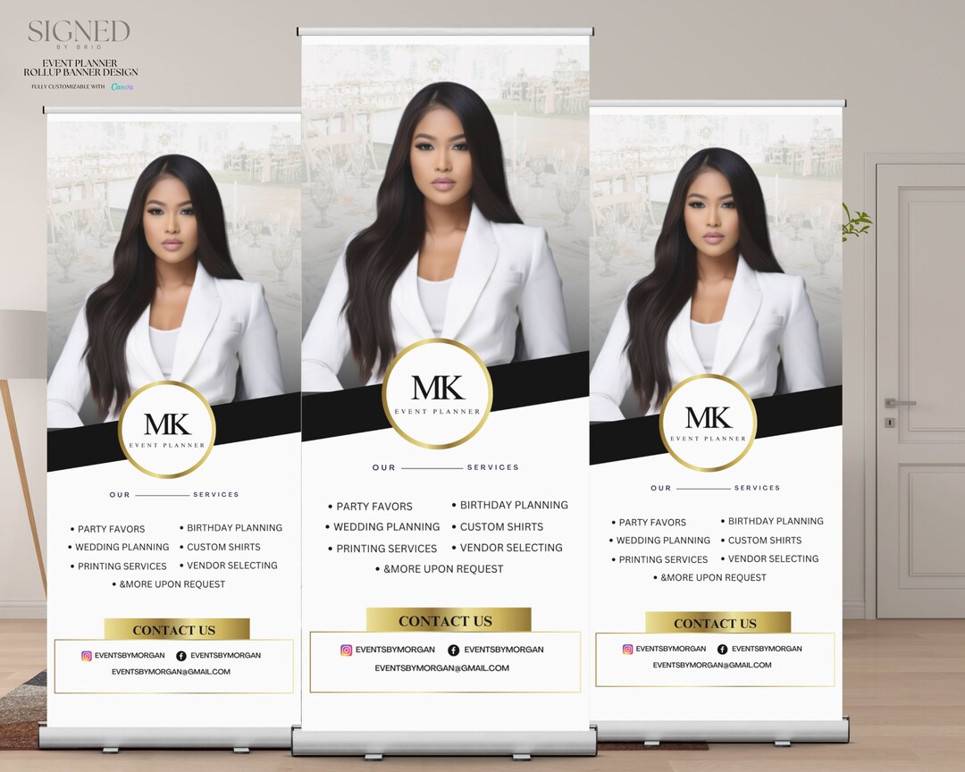 DIY Event Planner Retractable Banner Template, White Party Planner Roll ...