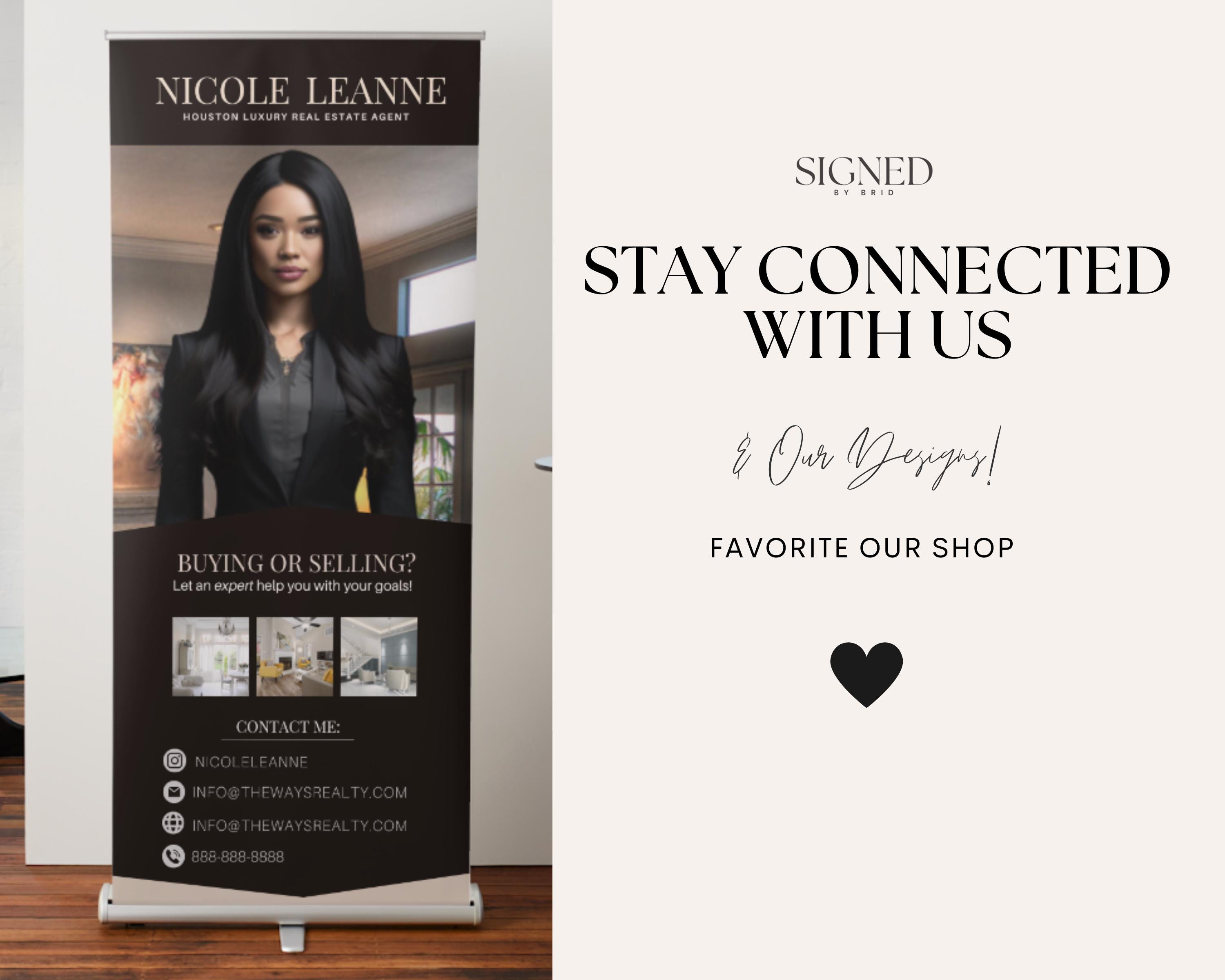 DIY Real Estate Agent Retractable Banner Template, Realtor Roll up ...