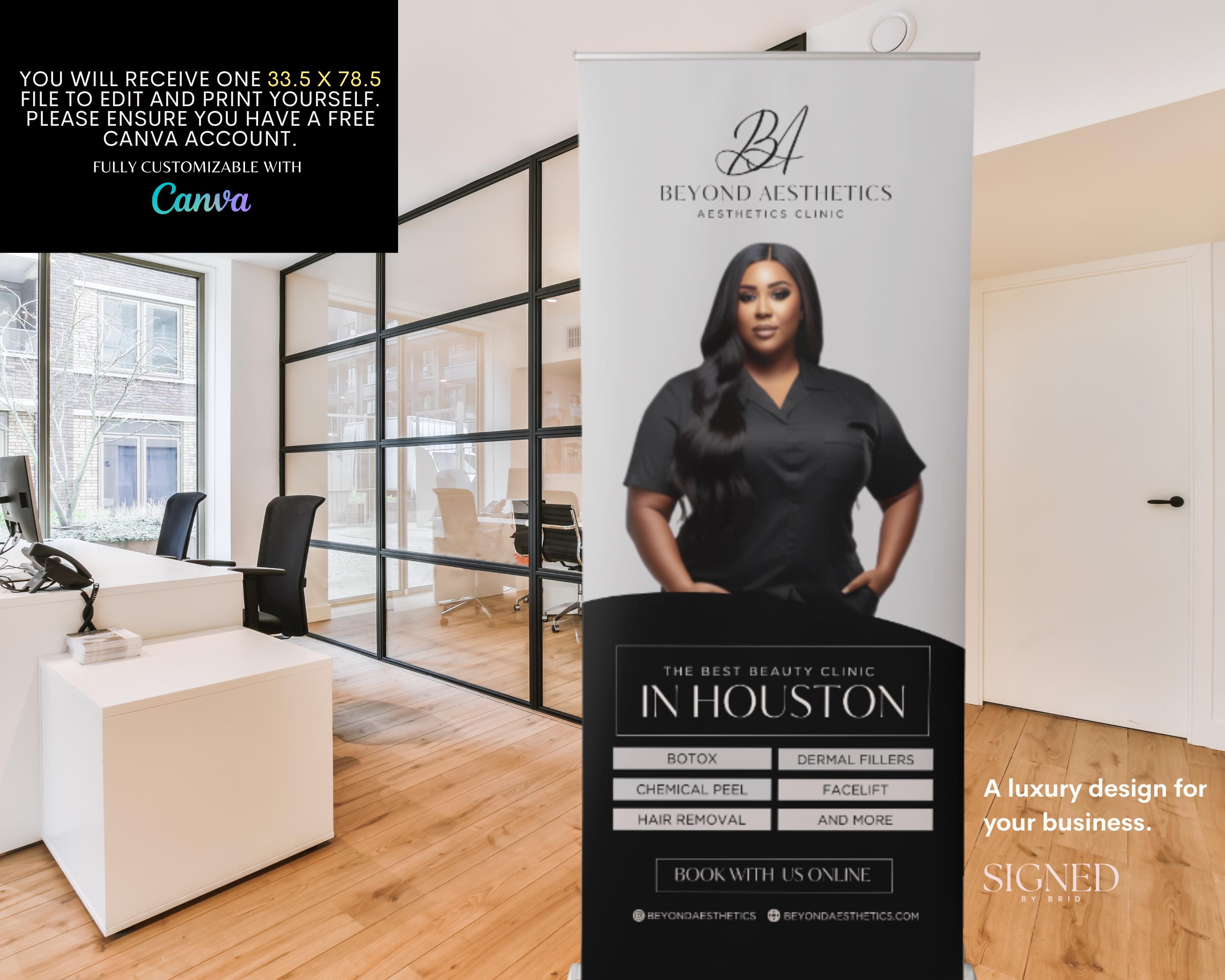 DIY Medspa Retractable Banner Template, Nurse Injector Roll up Banner ...