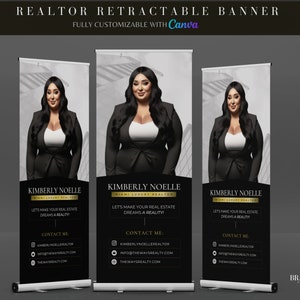 DIY Real Estate Agent Retractable Banner Template, Realtor Roll up ...