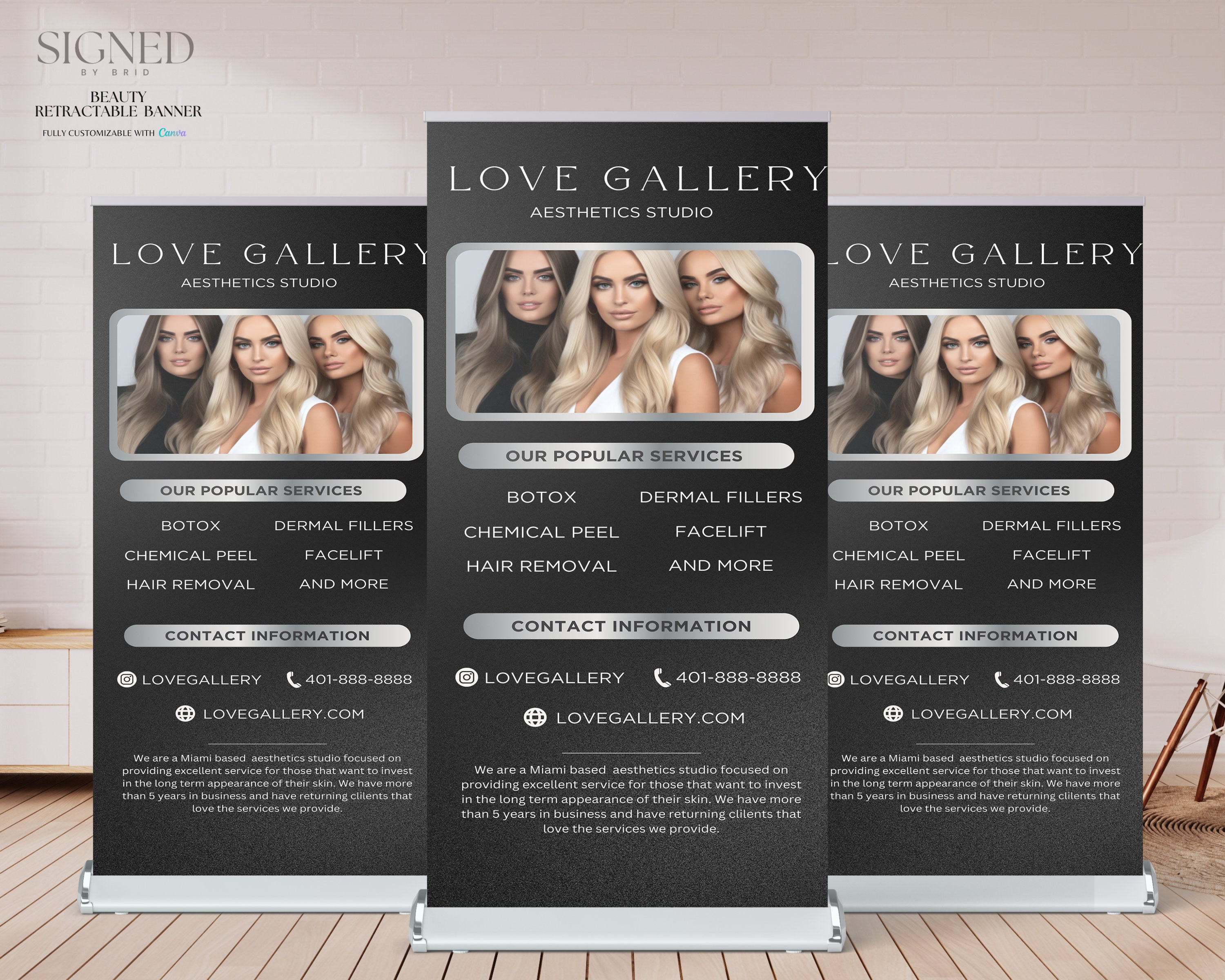 DIY Medspa Retractable Banner Template, Nurse Injector Roll up Banner ...