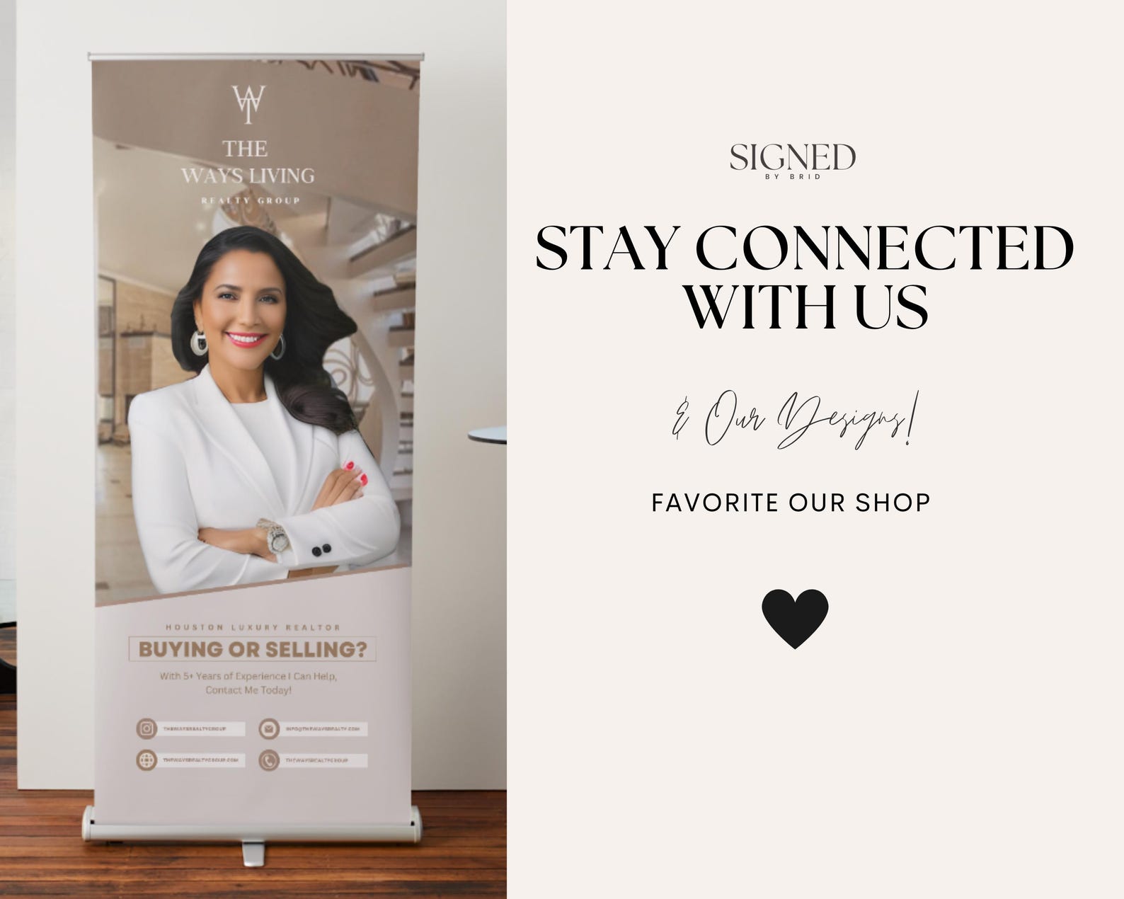 DIY Real Estate Agent Retractable Banner Template, Realtor Roll up ...