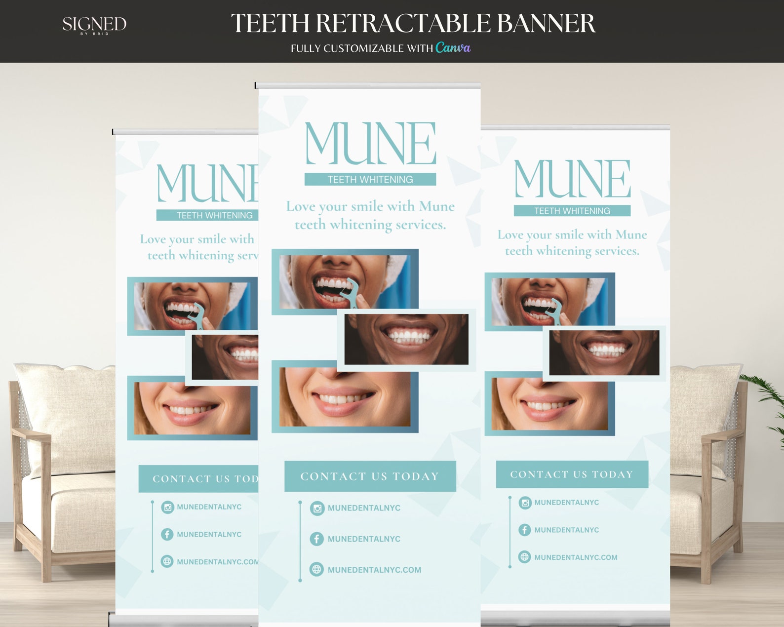 DIY Teeth Whitening Retractable Banner Template, Dental Teeth Roll up ...