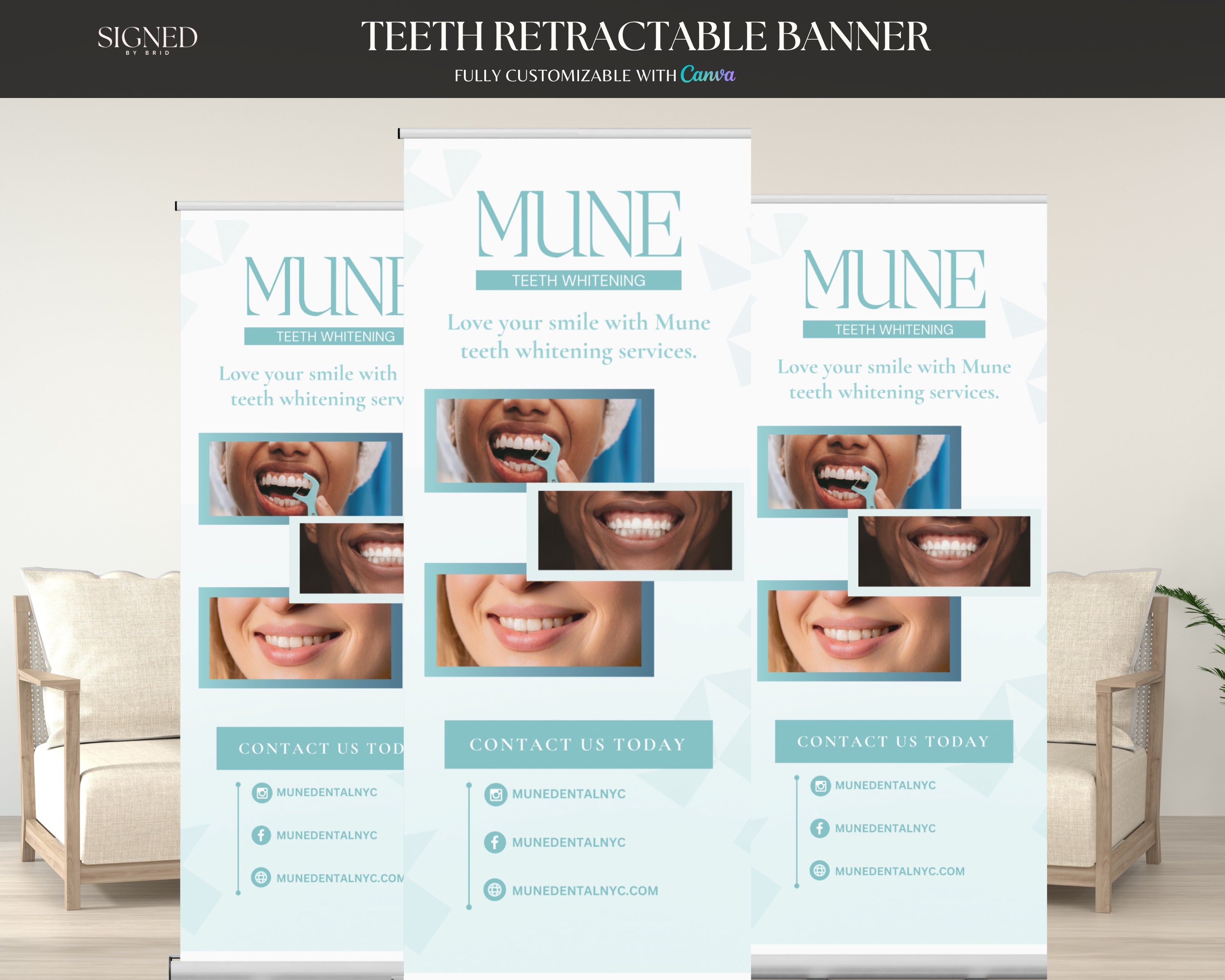 DIY Teeth Whitening Retractable Banner Template, Dental Teeth Roll up ...